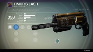 Destiny Legendary Hand Cannon List